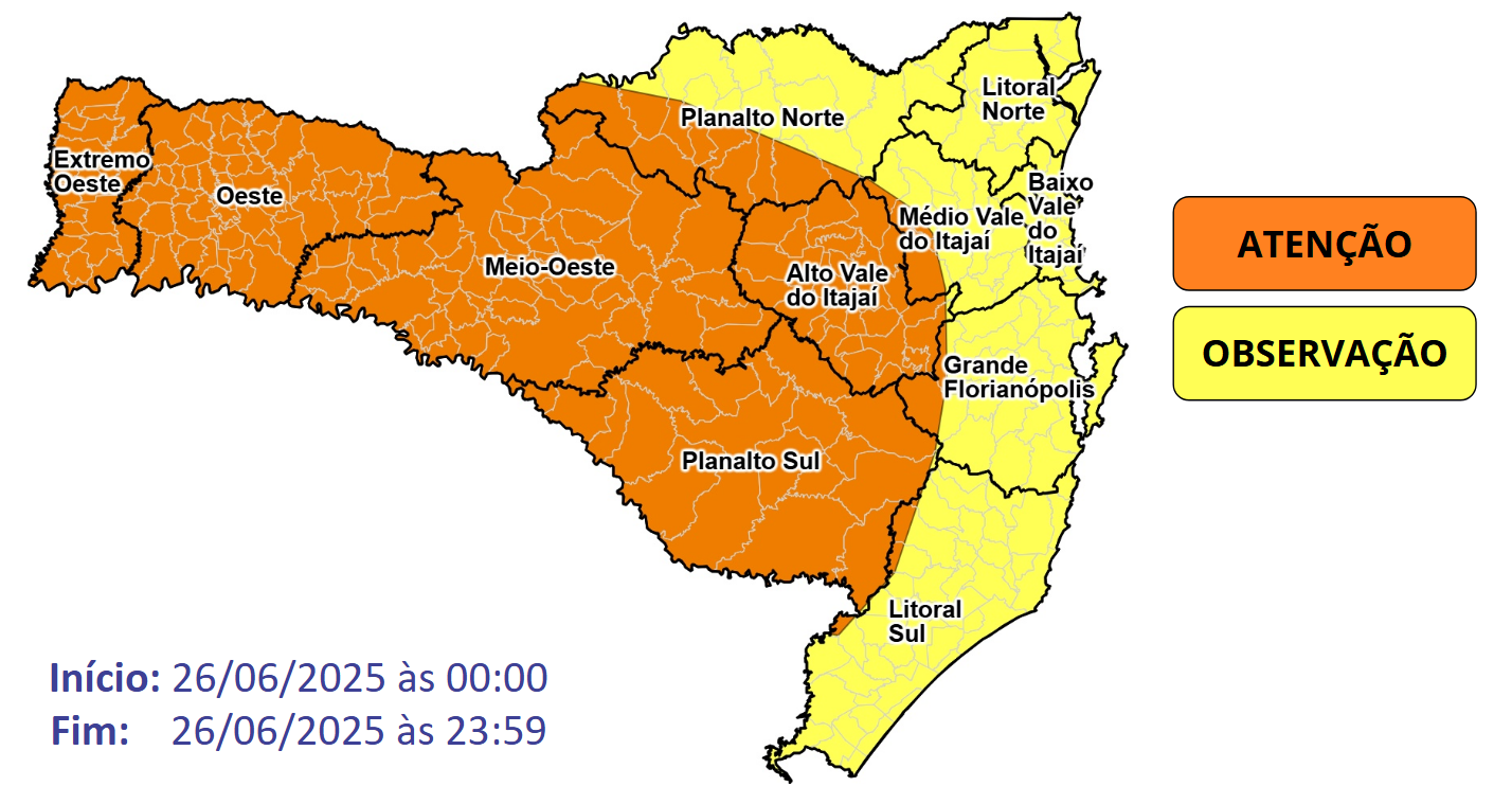 Atenção Meteorológica SDC/SC 25/06 10:10 - Chuva intensa e Volumosa na ...